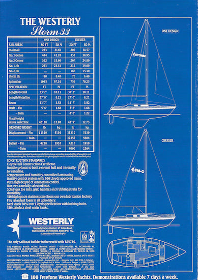 Westerly Storm 33 Brochure – SailInfo I boatbrochure.com