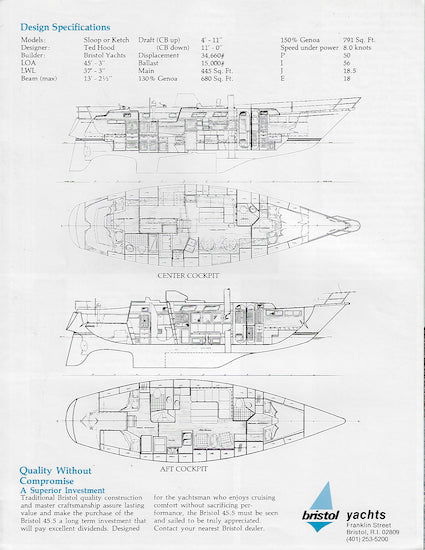 Bristol 45.5 Center Cockpit Brochure – SailInfo I boatbrochure.com