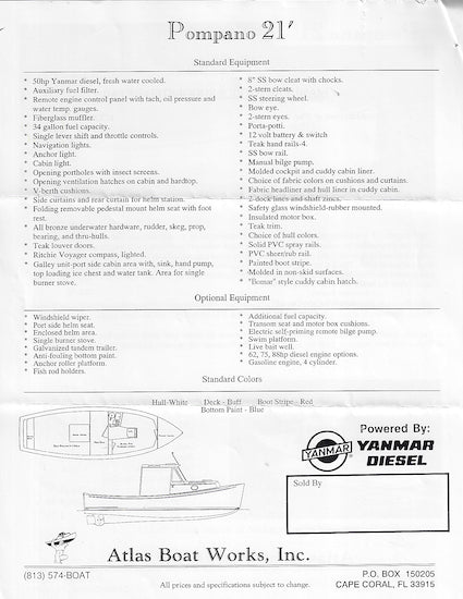 Pompano 21 Brochure – SailInfo I boatbrochure.com