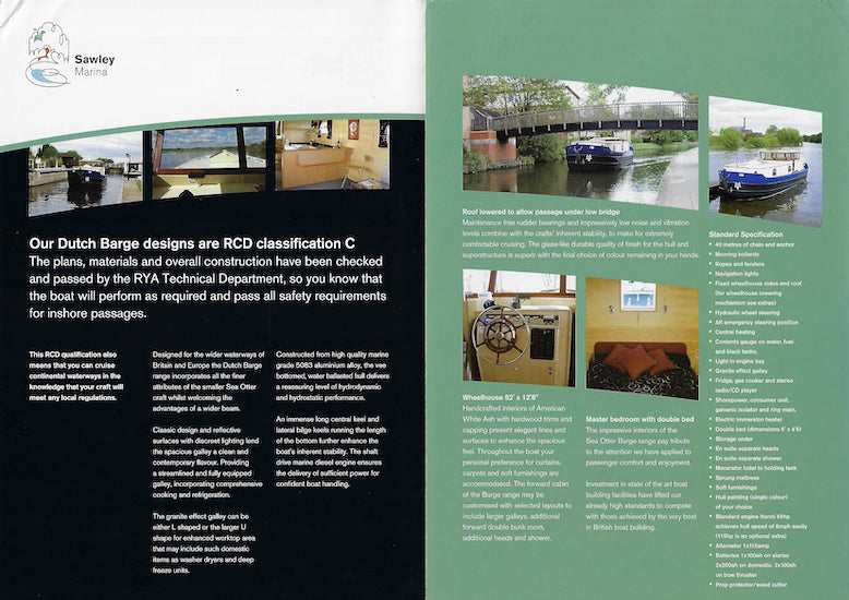 Sea Otter Dutch Barge Boats Brochure – SailInfo I boatbrochure.com