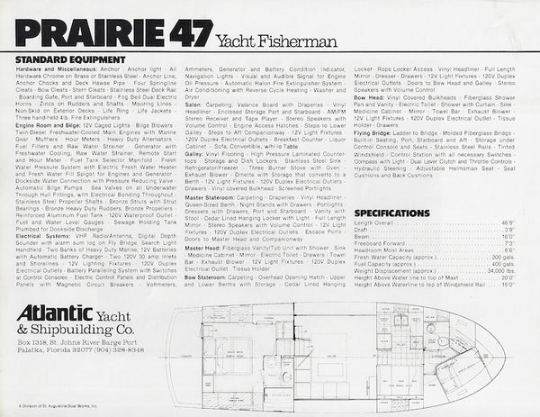 Atlantic Prairie 47 Yacht Fisherman Brochure – SailInfo I boatbrochure.com