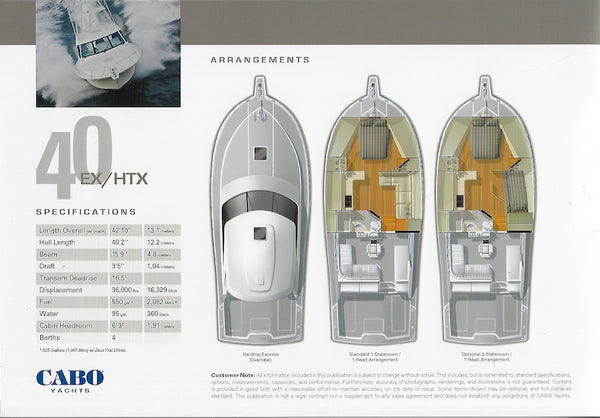 Cabo 40 Express & Hardtop Express Brochure – SailInfo I boatbrochure.com