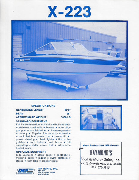 IMP X-223 Launch Flyer – SailInfo I boatbrochure.com