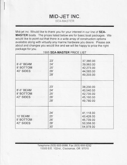Mid-Jet Seamaster Brochure – SailInfo I boatbrochure.com
