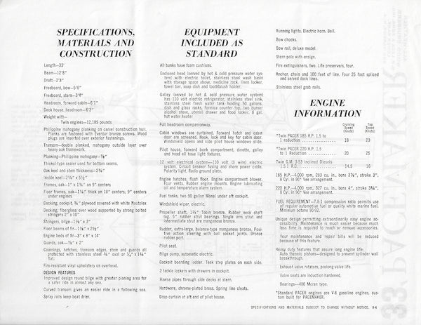Pacemaker 33 Specification Brochure – SailInfo I boatbrochure.com