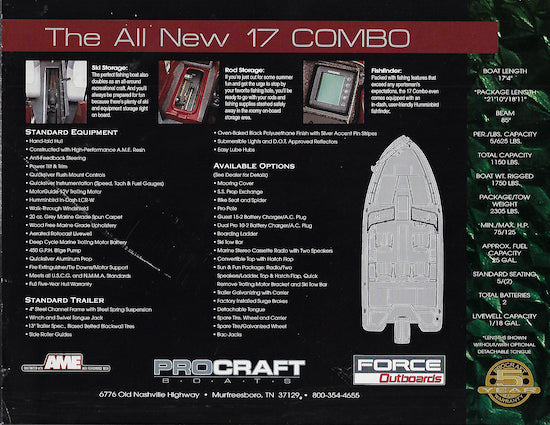 Procraft Combo 17 Brochure – SailInfo I boatbrochure.com