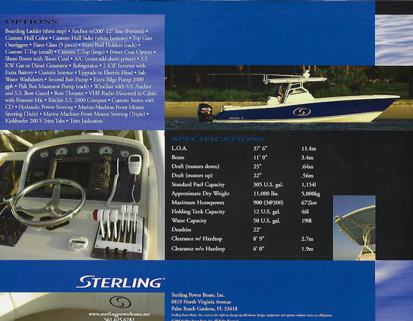 Sterling 38 Open Fish Brochure – SailInfo I boatbrochure.com