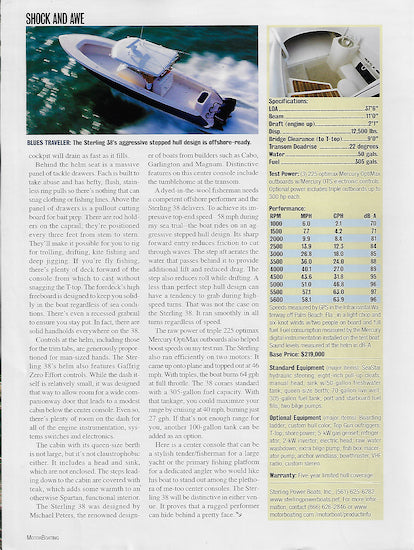 Sterling 38 Open Fish Motorboating Magazine Reprint Brochure – SailInfo ...