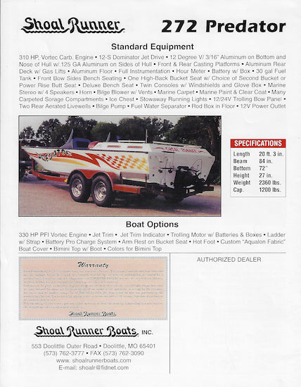 Shoal Runner 2000s Brochure – SailInfo I boatbrochure.com
