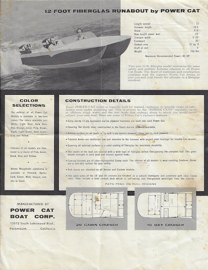 Power Cat Brochure – SailInfo I boatbrochure.com