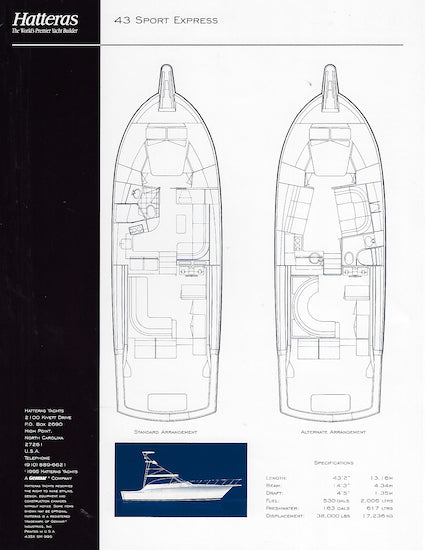 Hatteras 43 Sport Express Brochure – SailInfo I boatbrochure.com