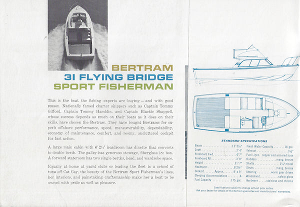 Bertram 31 Brochure – SailInfo I boatbrochure.com