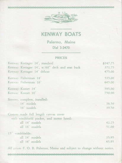 Kenway 1950s Brochure – SailInfo I boatbrochure.com