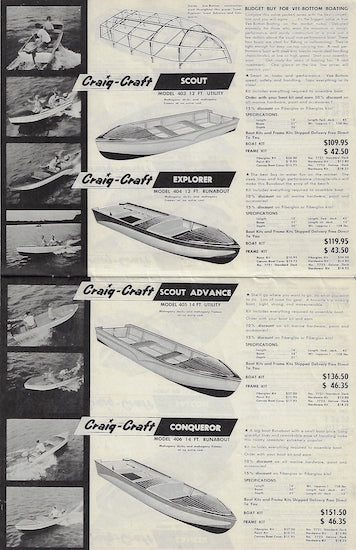 Craig Craft 1955 Kit Boat Brochure – SailInfo I boatbrochure.com