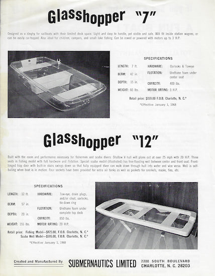 Submernautics Glasshopper Brochure – SailInfo I boatbrochure.com