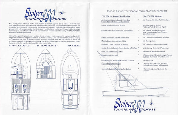 Dynatech Stolper 380 Brochure Package – SailInfo I boatbrochure.com