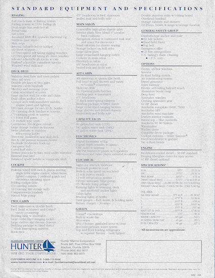 Hunter 420 Passage Specification Brochure – SailInfo I boatbrochure.com