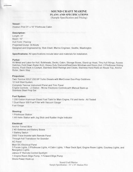 Sound Craft Marine Brochure Package – SailInfo I boatbrochure.com