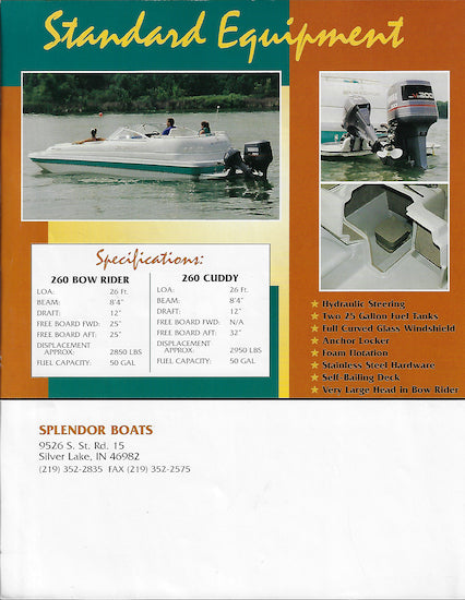 Splendor 260 Platinum Brochure – SailInfo I boatbrochure.com