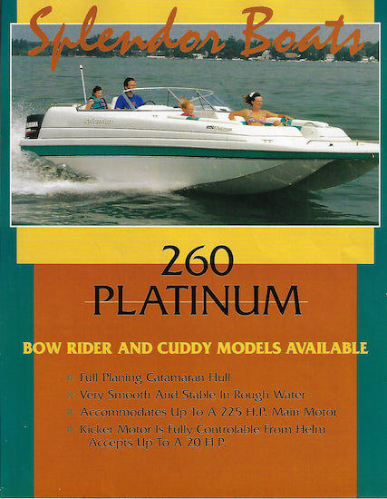 Splendor 260 Platinum Brochure – SailInfo I boatbrochure.com