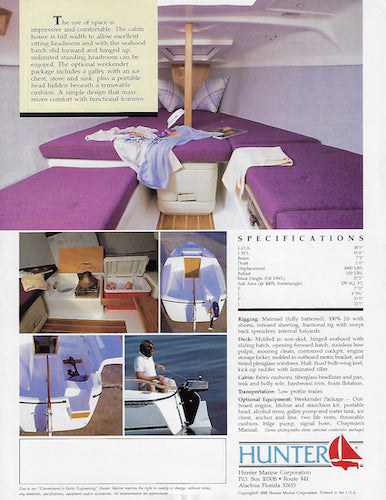 Hunter 18.5 Brochure – SailInfo I boatbrochure.com