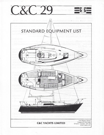 C&C 29 Specification Brochure – SailInfo I boatbrochure.com