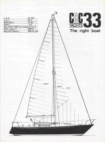 C&C 33 Specification Brochure – SailInfo I boatbrochure.com