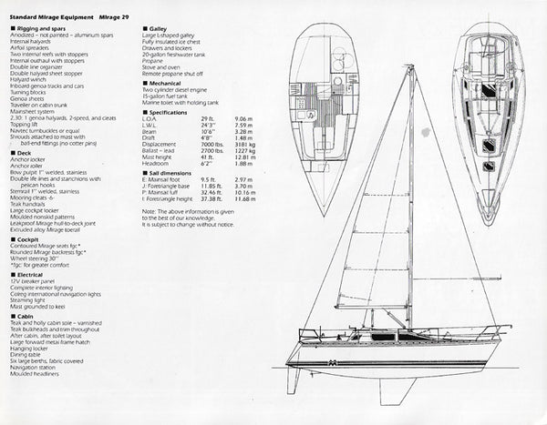 Mirage 29 Brochure – SailInfo I boatbrochure.com