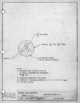 Columbia Yachts Masthead Sheave Plan – SailInfo I boatbrochure.com